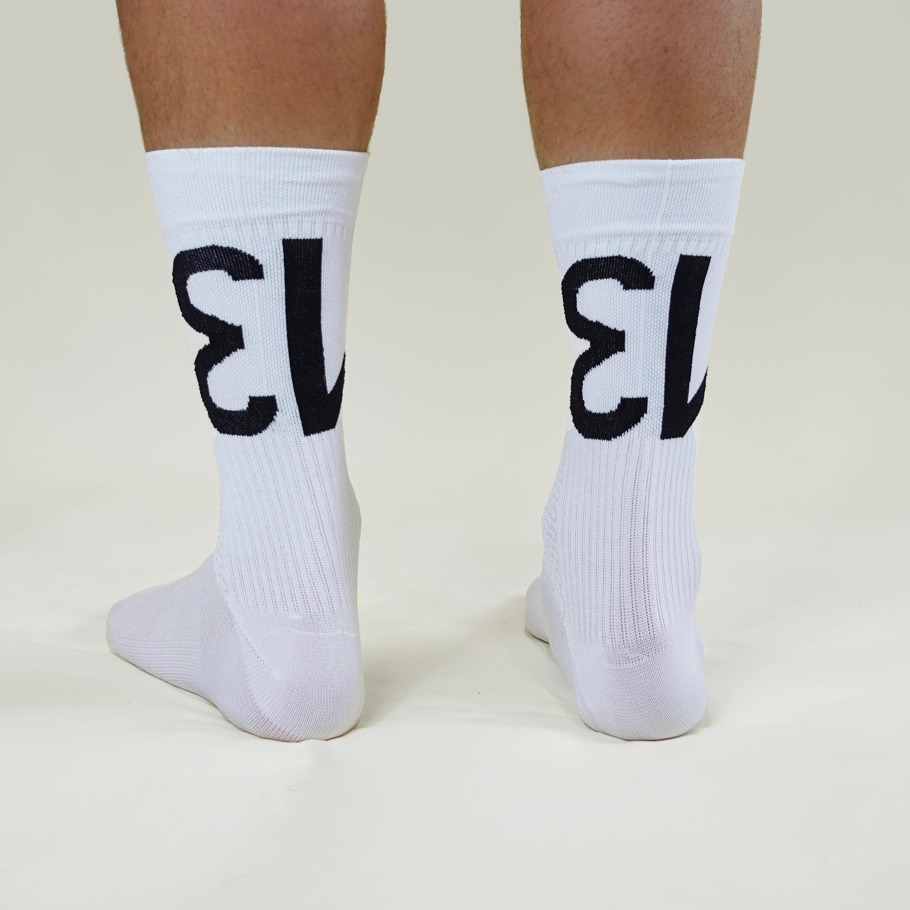 Dossard 13 Lucky Socks - White Black | Handmade Cyclist Bike Clothing ...