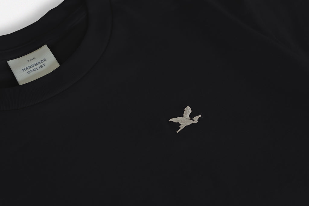 Fausto Heron Logo T-shirt Black | Handmade Cyclist – The Handmade Cyclist