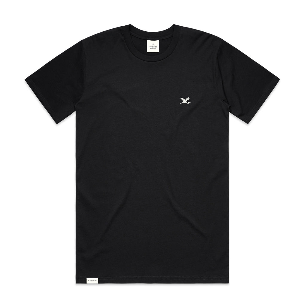 Fausto Heron Logo T-shirt Black | Handmade Cyclist – The Handmade Cyclist