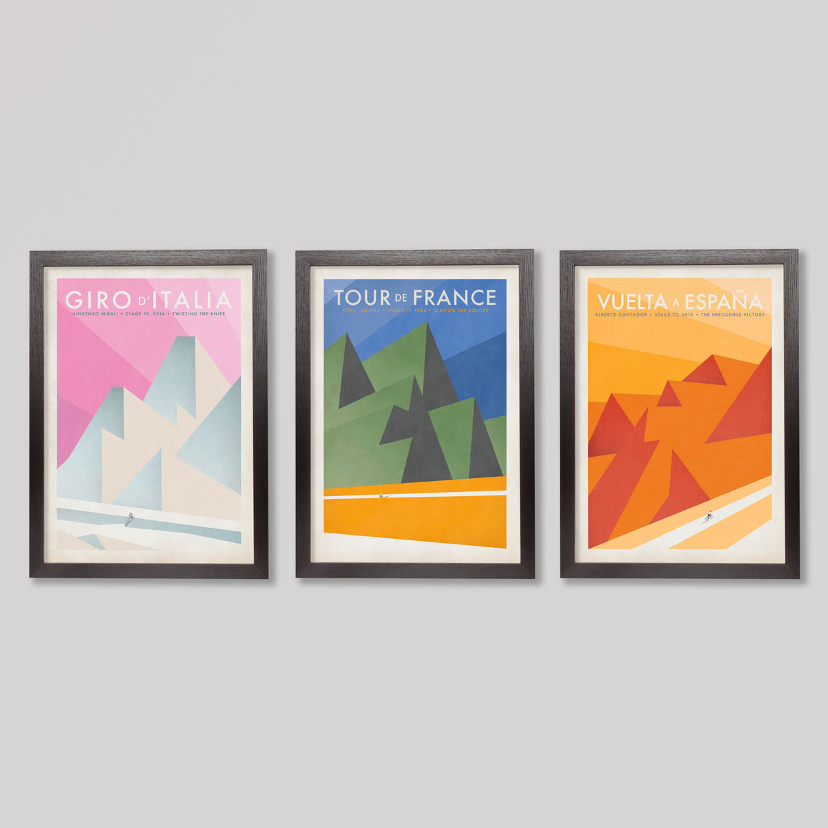 The Grand Tour Collection | Cycling Art Print | Handmade Cyclist – The ...