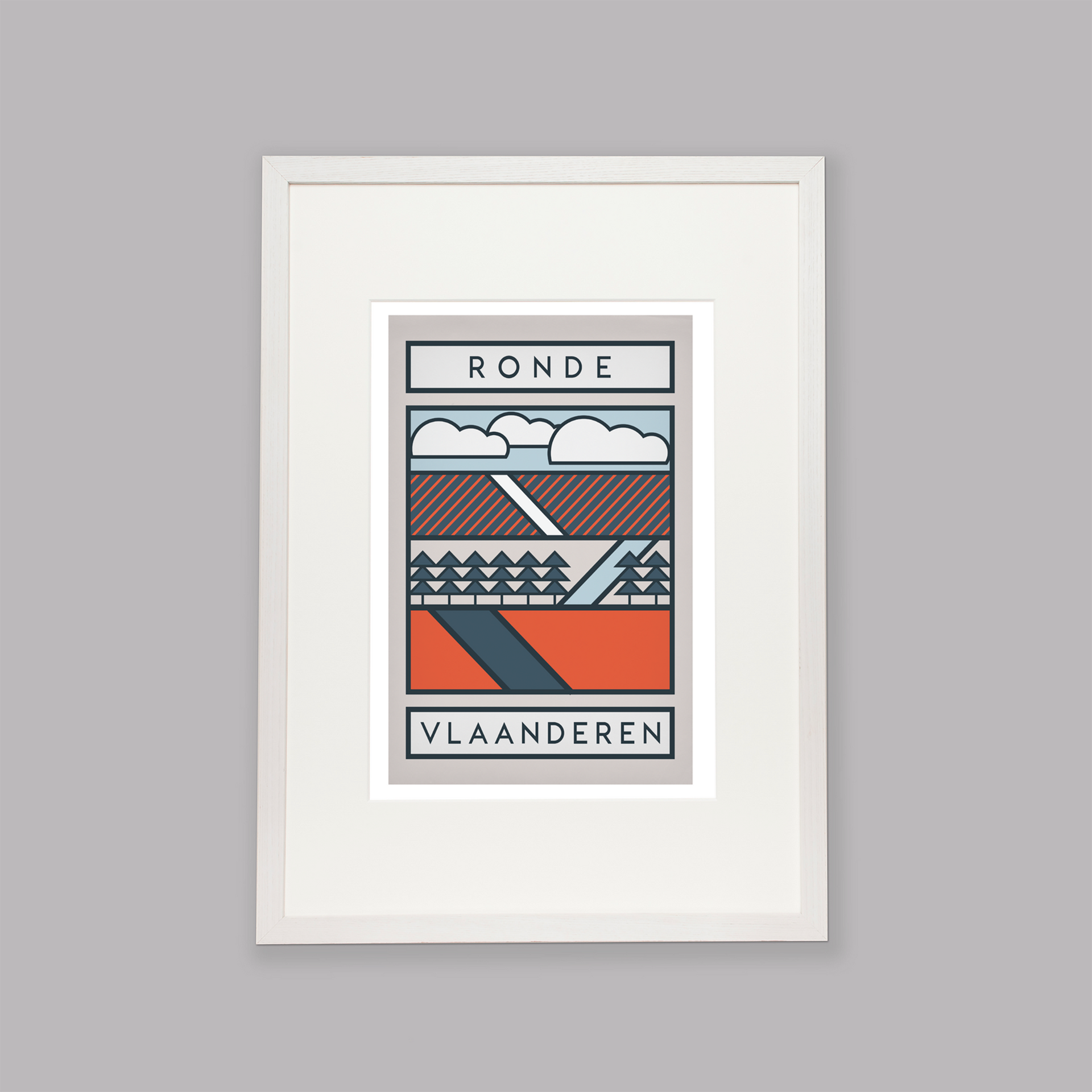 The Routes: Tour of Flanders | Cycling Art Print | Handmade Cyclist ...
