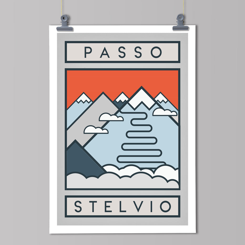 The Routes: Passo Stelvio | Cycling Art Print | Handmade Cyclist – The ...
